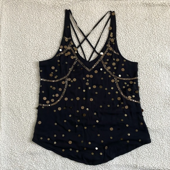 Ecote | Tops | Ecote Urban Outfitter Black Gold Sequin Tank Top | Poshmark